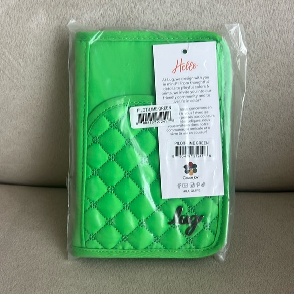 lug | Bags | Nwt Lug Pilot Passport Wallet In Lime Green | Poshmark